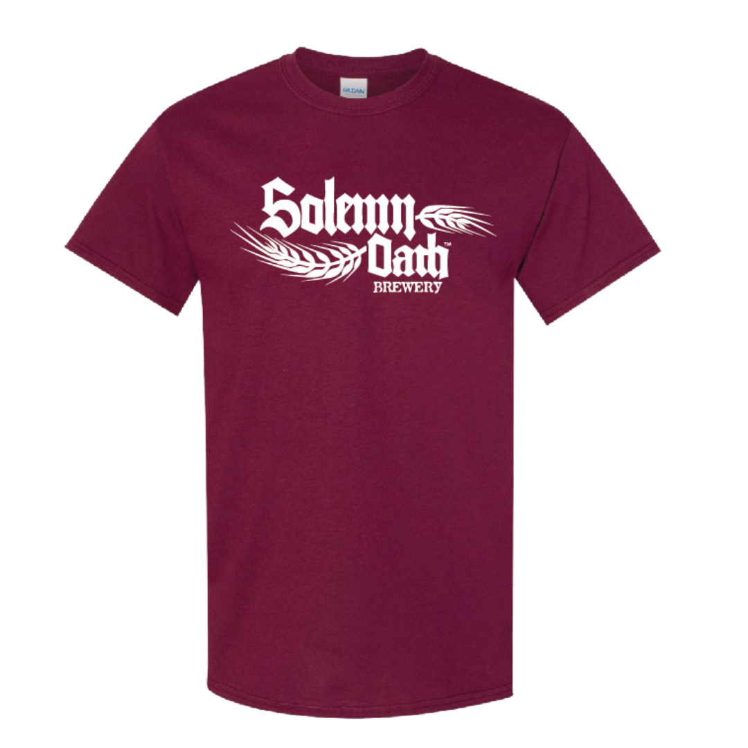 Maroon Classic Logo Tee | Solemn Oath Brewery